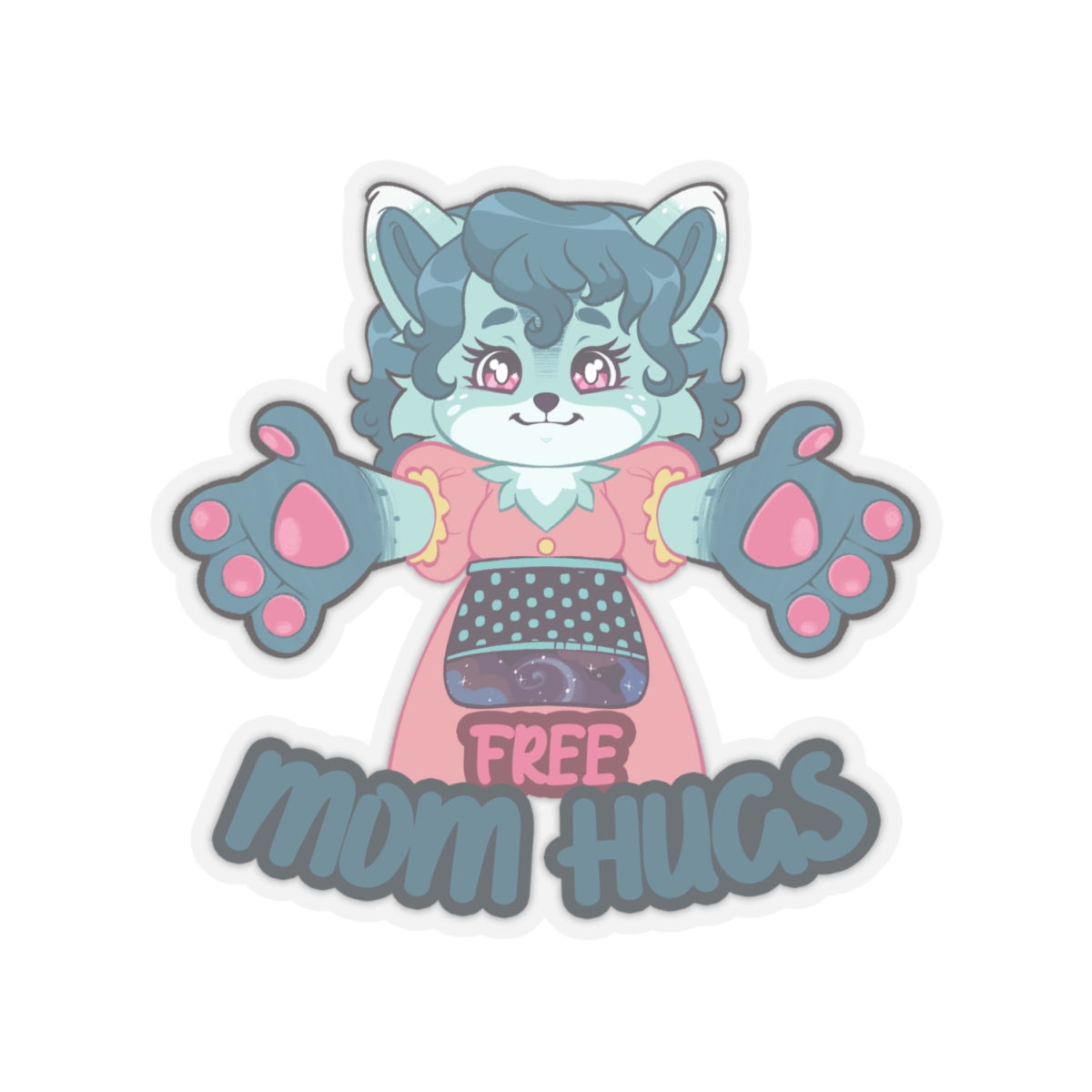 Removable Vinyl Sticker | Free Mom Hugs Sticker | Crinkle Kit